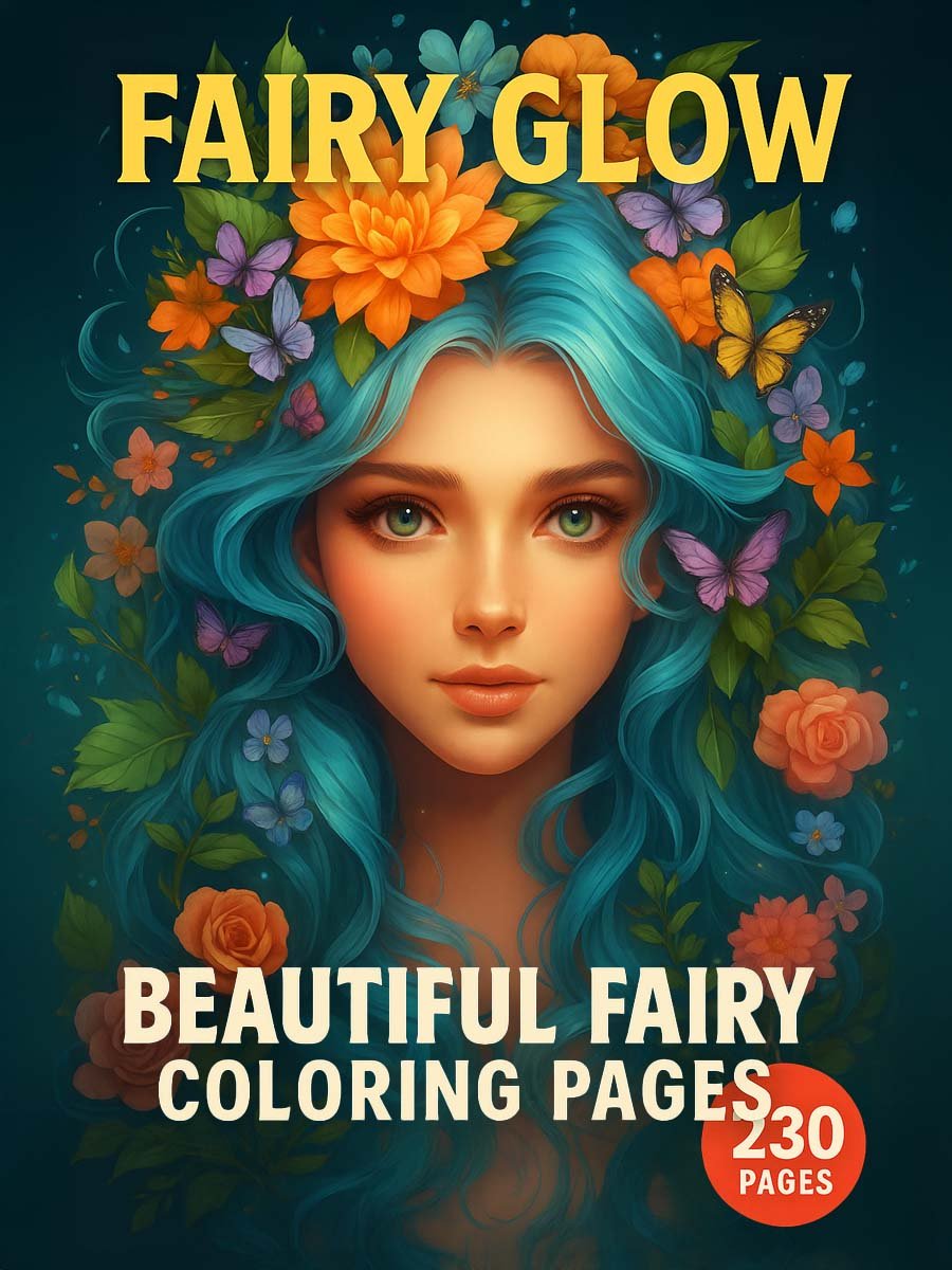 Fairy Glow – 230 Beautiful Fairy Coloring Pages | Earn from printables