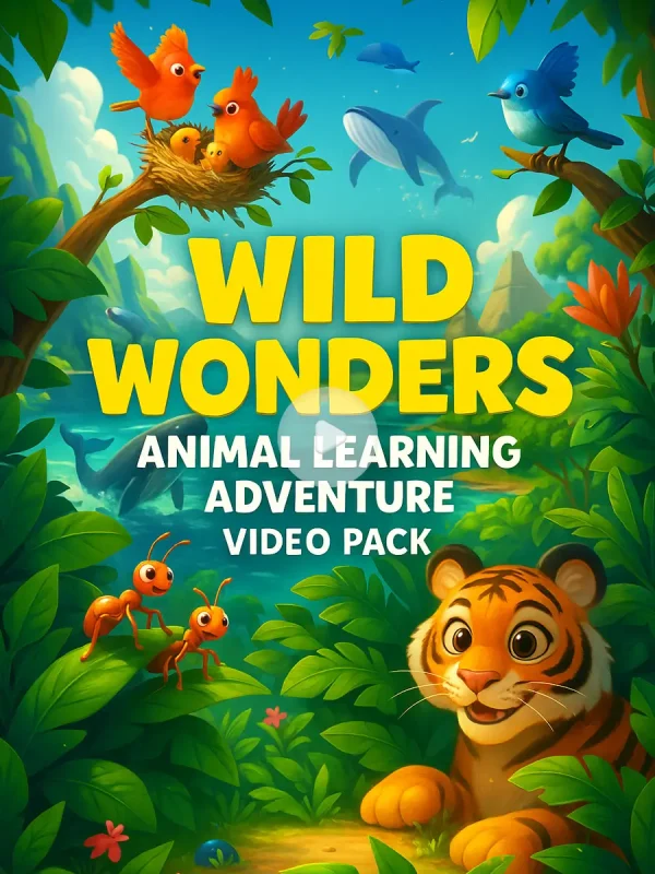 Wild Wonders Animal Learning Adventure Video Pack | Earn from printables